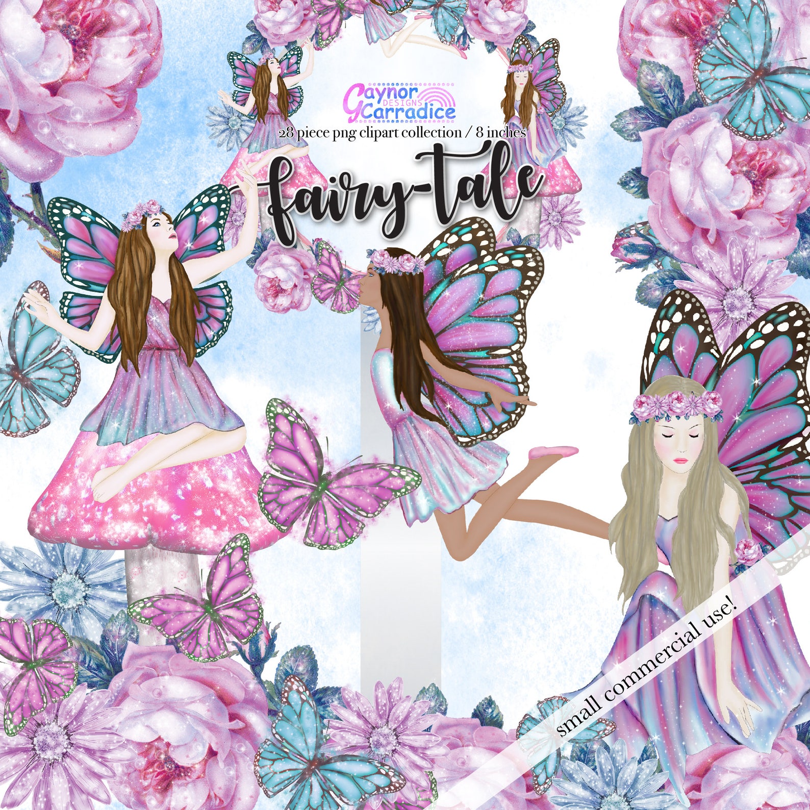 Fairy Clipart Fairies Watercolor Clip Art Spring Faerie Graphics ...