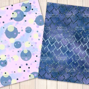 Watercolor Winter Digital Papers - 12 Dragon Seamless Patterns, Purple ...