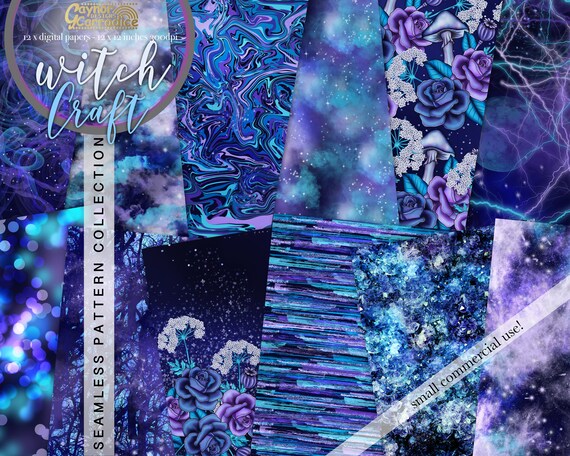 Watercolor Halloween Digital Papers 12 Witchcraft Seamless - Etsy Australia