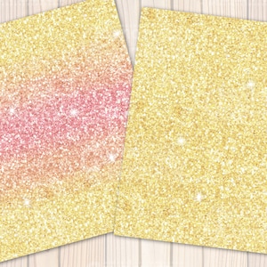Spring Glitter Digital Papers - Pastel Ombre Glitter Seamless Patterns ...