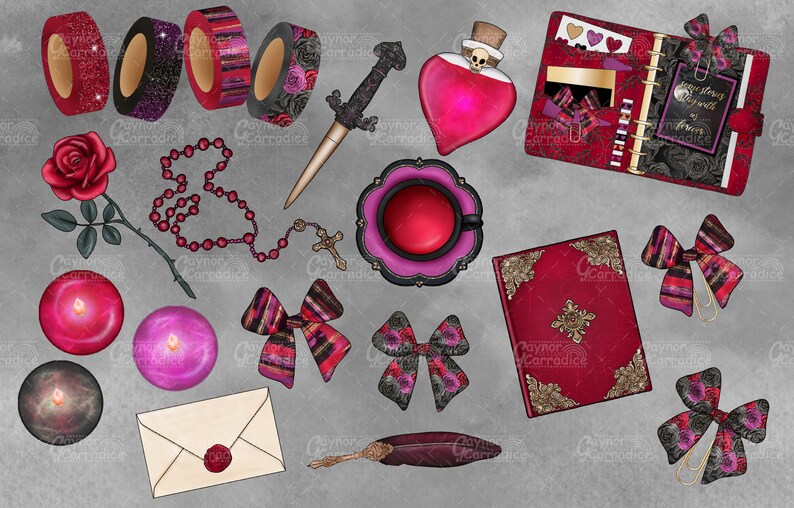 Watercolor Halloween Clipart 20 Piece Vampire Planner Clip - Etsy