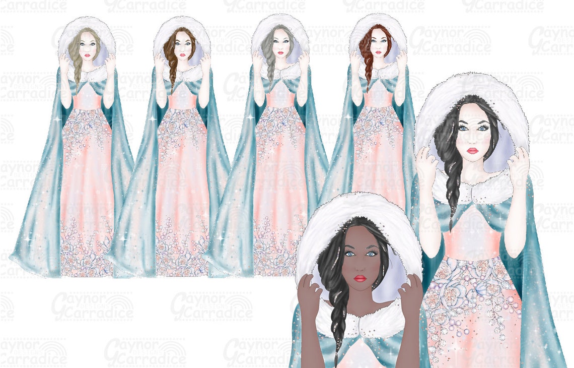 Winter Clipart - Fairy Tale Princess Clip Art - Commercial Use Planner ...