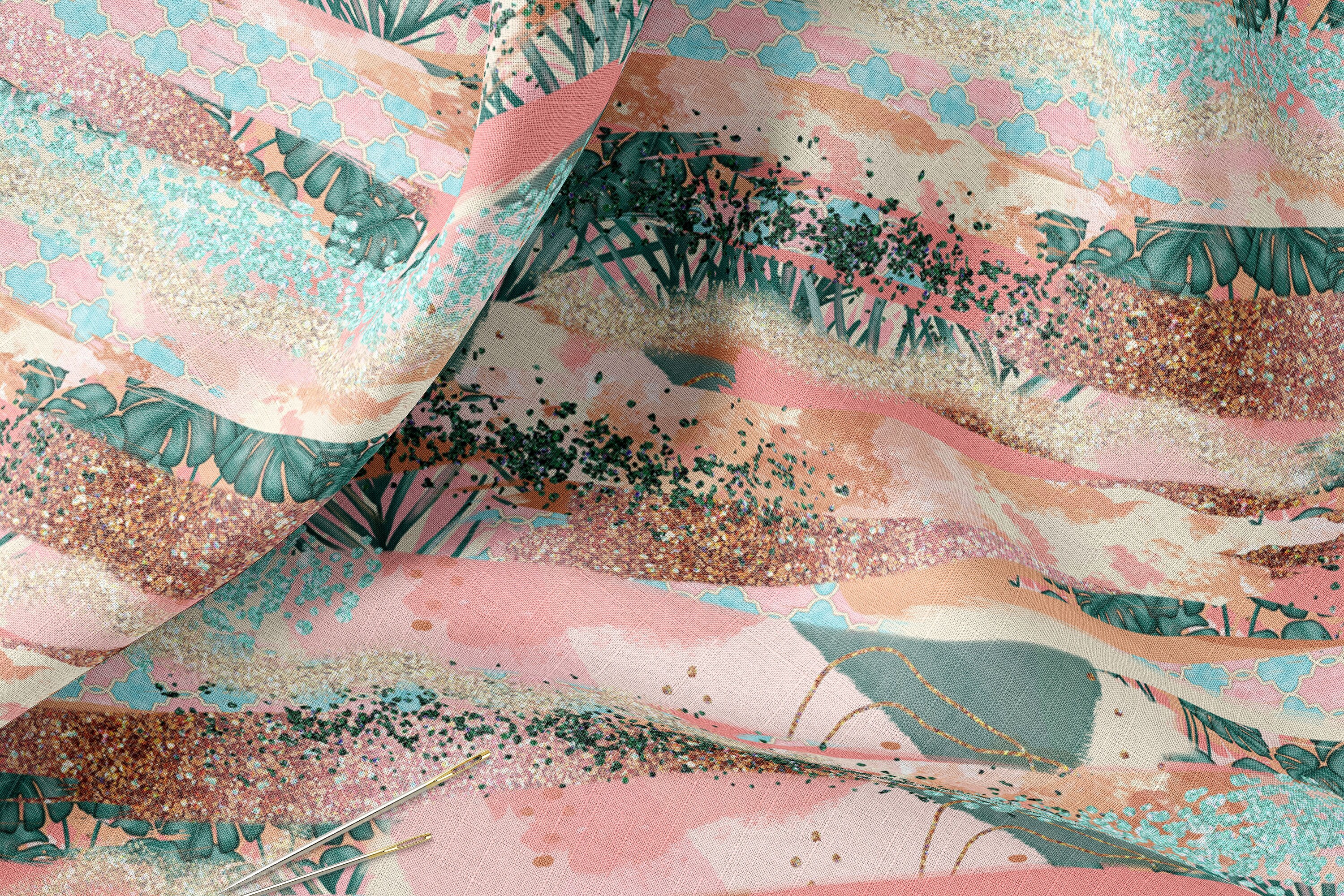 Summer Brush Strokes Digital Paper - 1 X Tropical Seamless Pattern ...