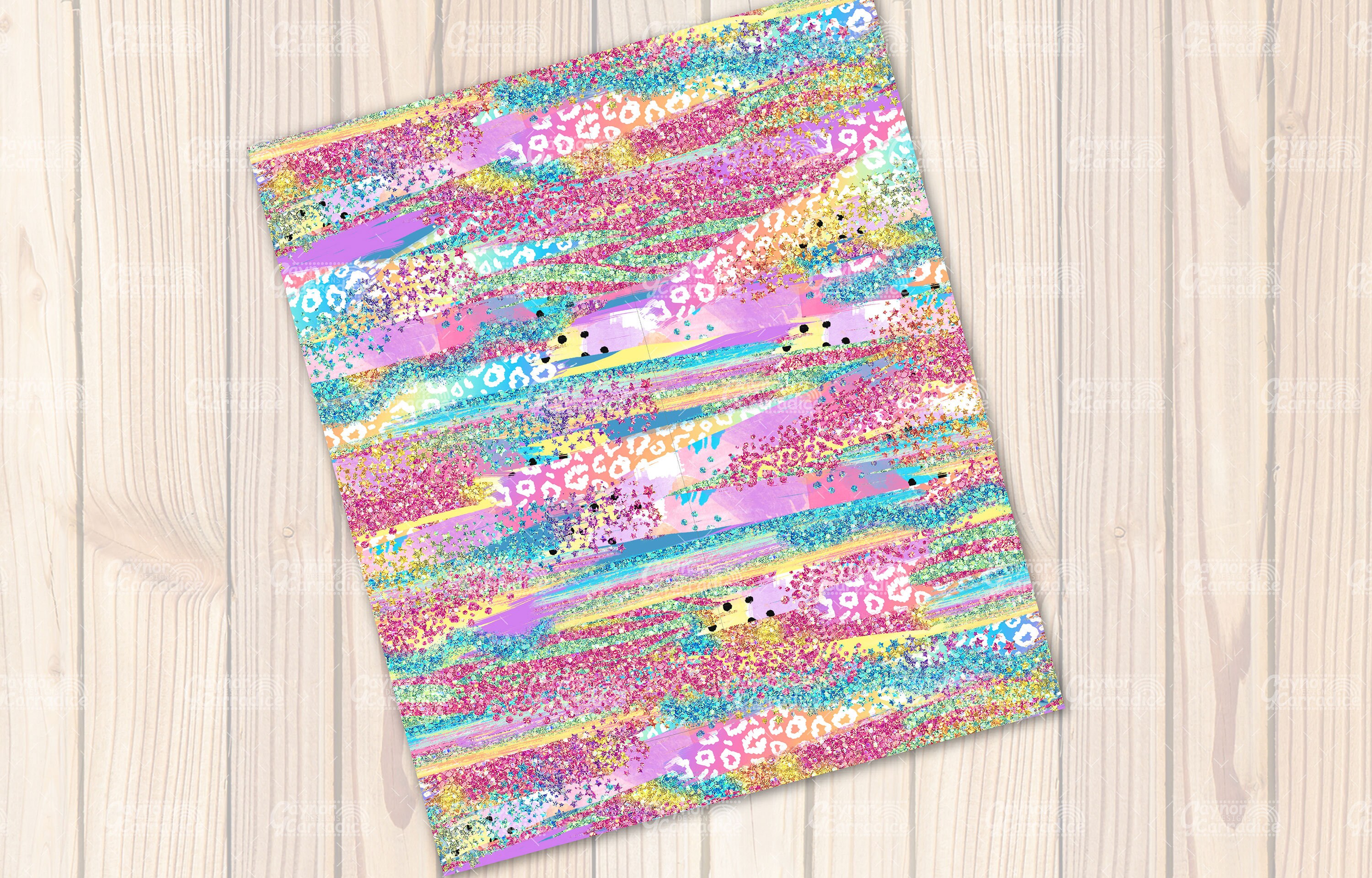 Brush Strokes Digital Paper - 1 X Rainbow Seamless Pattern, Bright ...