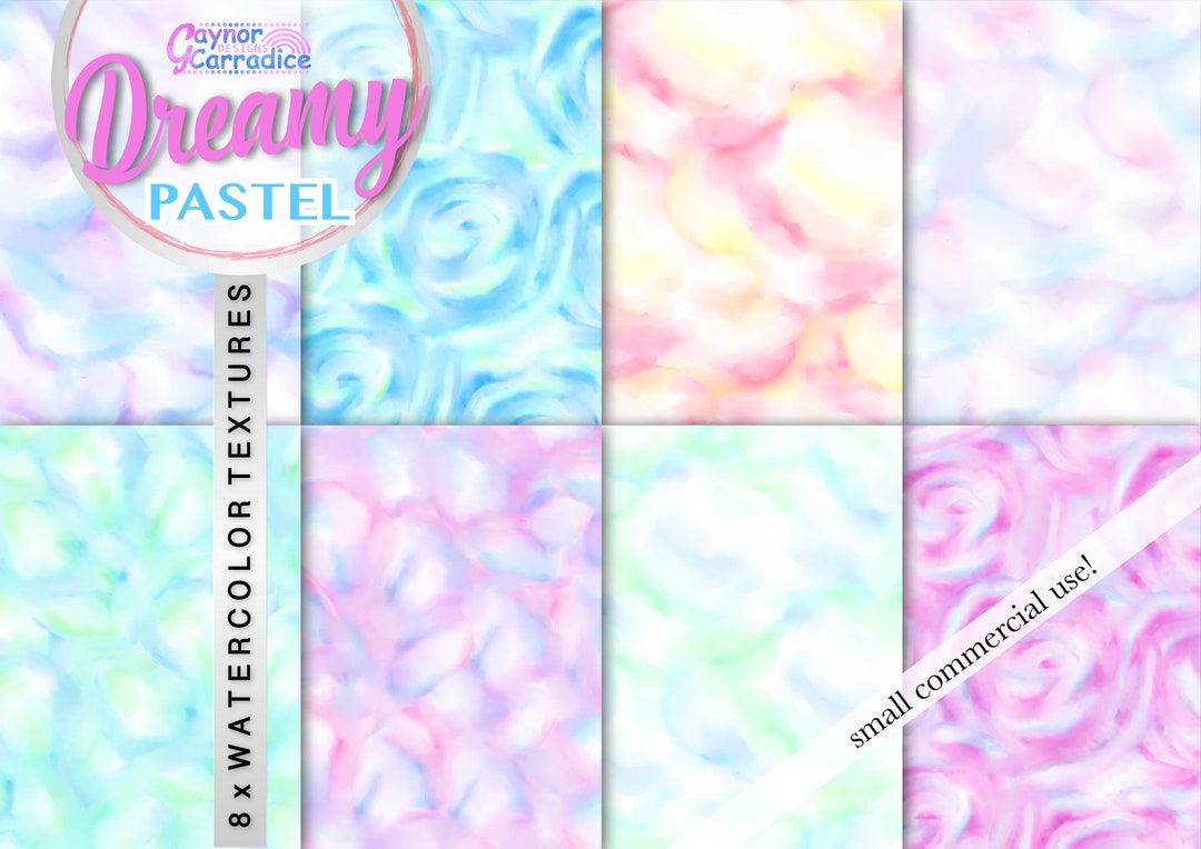 Pastel Watercolor Digital Papers in Unicorn Colors, Seamless Pattern ...