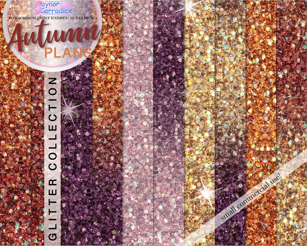 Autumn Glitter Digital Papers, Fall Glitter Seamless Patters ...
