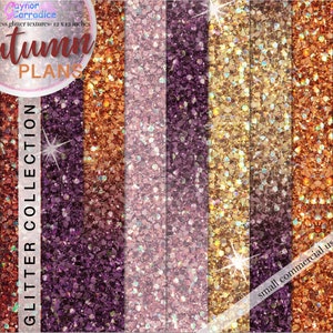 Autumn Glitter Digital Papers, Fall Glitter Seamless Patters ...