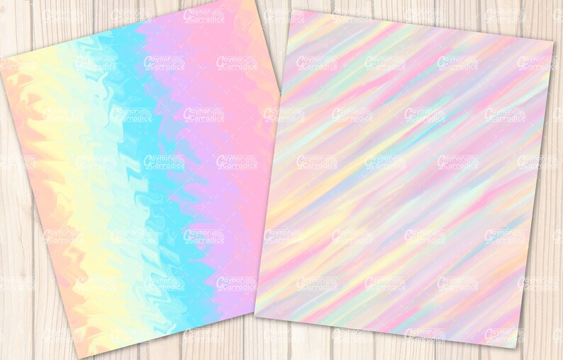 Happy Place 12 Rainbow Digital Papers Pretty Pastel | Etsy