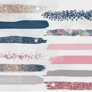 Winter Brush Strokes Clipart, Christmas Glitter Paint Strokes Clipart ...