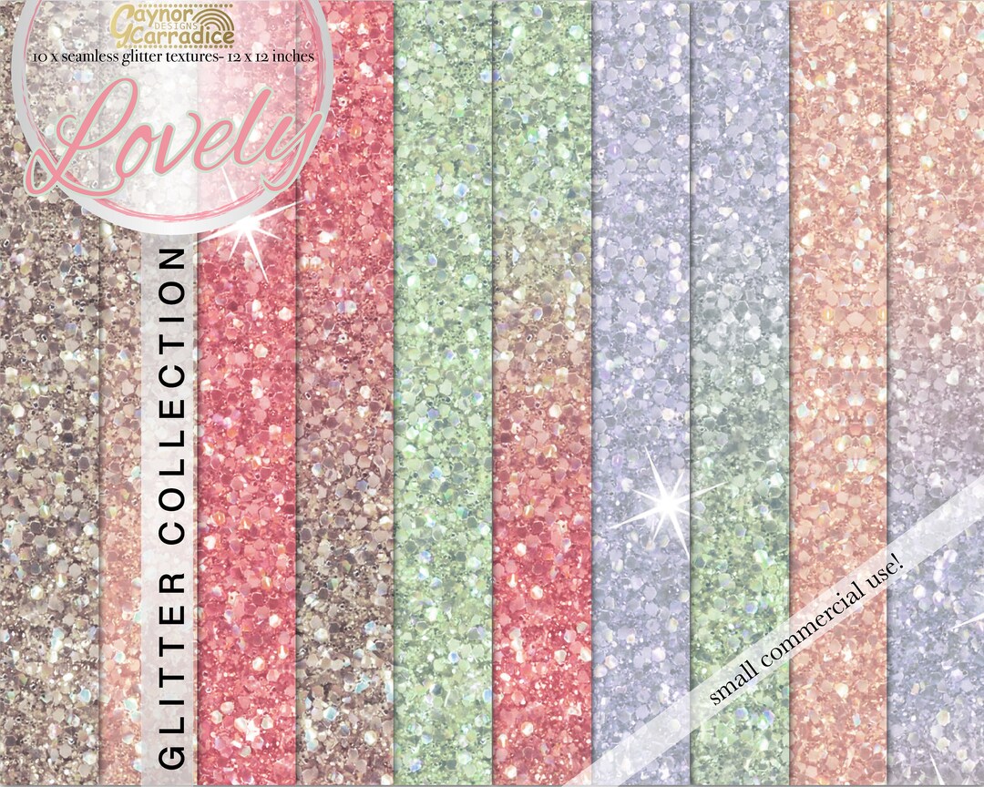 Valentine Glitter Digital Papers - Spring Ombre Glitter Seamless ...