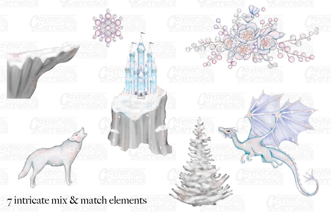 Fairy Tale Winter Clipart - 19 Piece Winter Princess Clip Arts ...