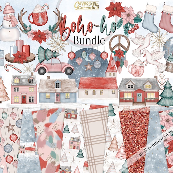 Christmas Digital Paper - Etsy