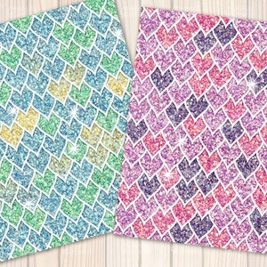 Dragon Scales Glitter Digital Papers - Pastel Mermaid Scales Glitter ...