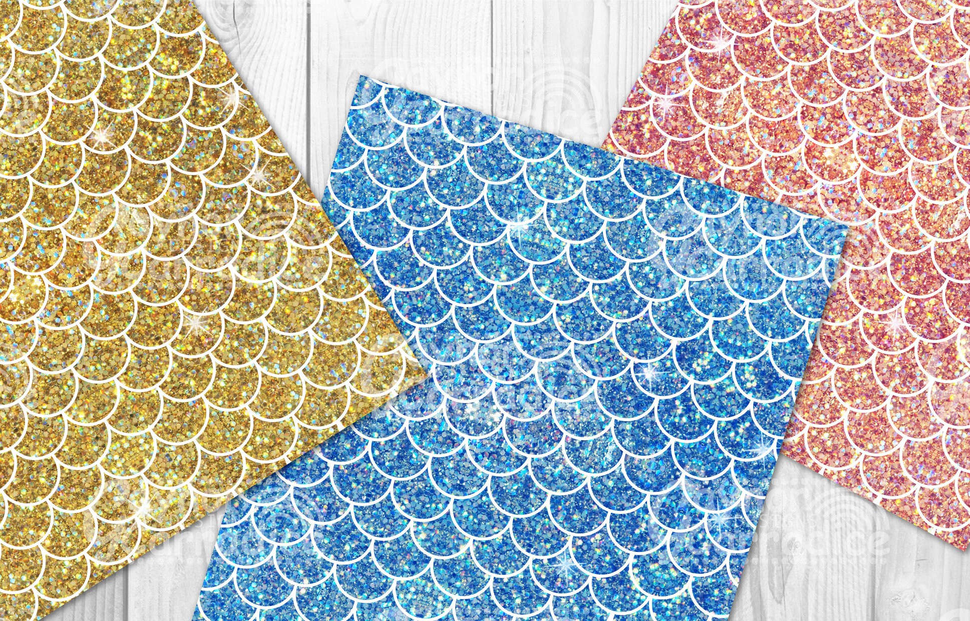 Glitter Mermaid Digital Paper Mermaid Scales Seamless Patterns - Etsy UK
