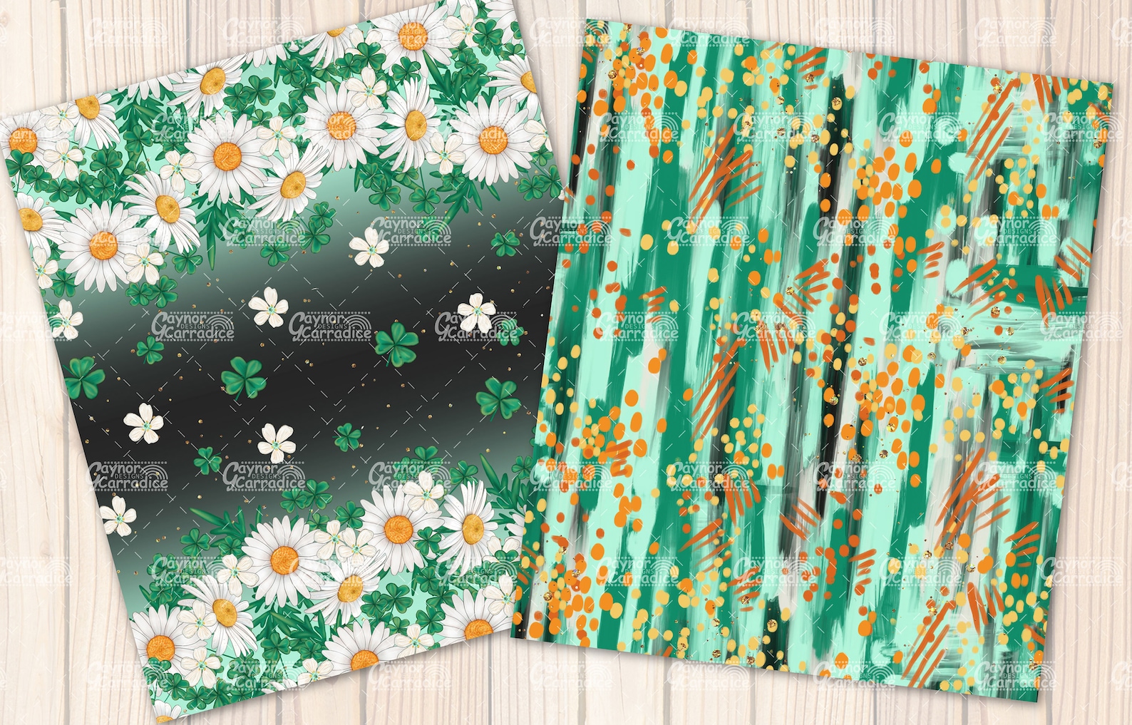 St Patricks Day Digital Papers - 12 Watercolor Saint Paddys Seamless ...