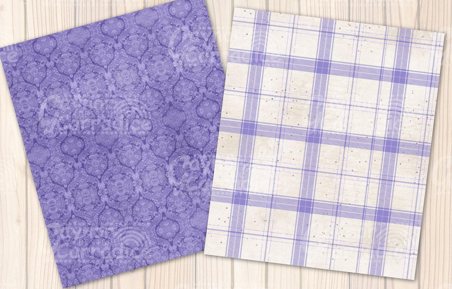 Spring Lavender Digital Papers - 12 Watercolor Purple Seamless Patterns ...