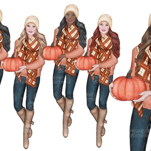 Autumn Clipart - 22 Piece Fall Planner Clip Art - Watercolor Pumpkin ...