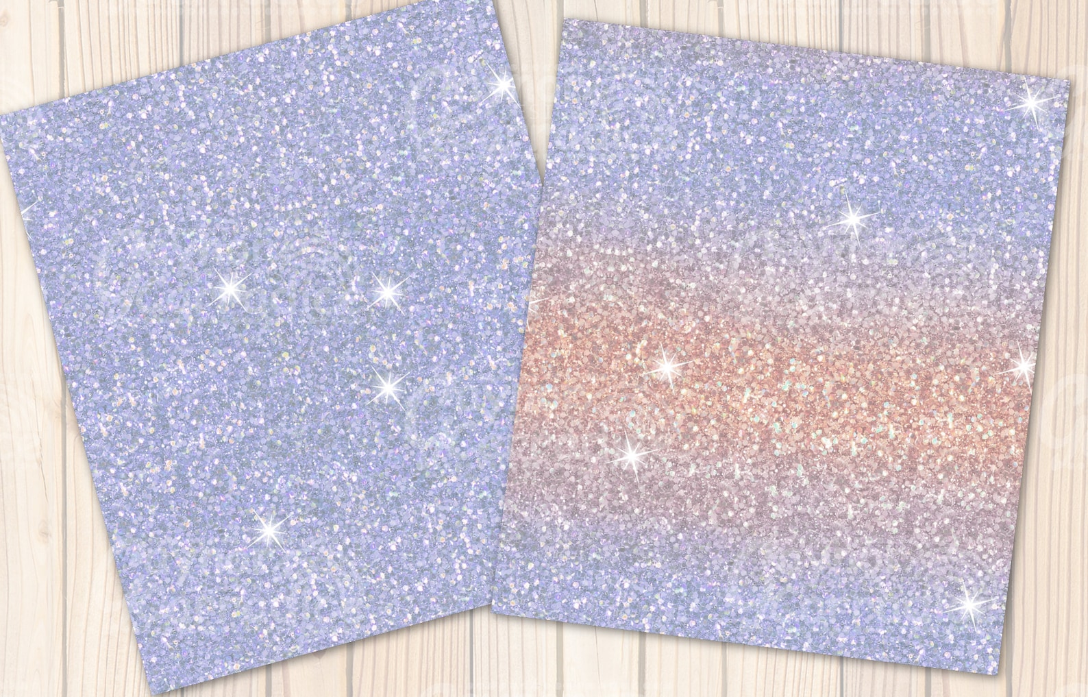 Winter Glitter Digital Papers in Lilac, Peach and Blue - 10 Ombre ...