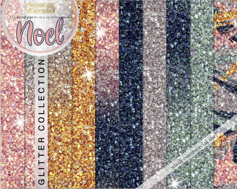 Winter Glitter Digital Papers Rose Gold Navy Silver Ombre - Etsy