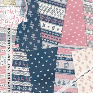 10 Nordic Winter Digital Papers, Winter Seamless Patterns, Christmas ...