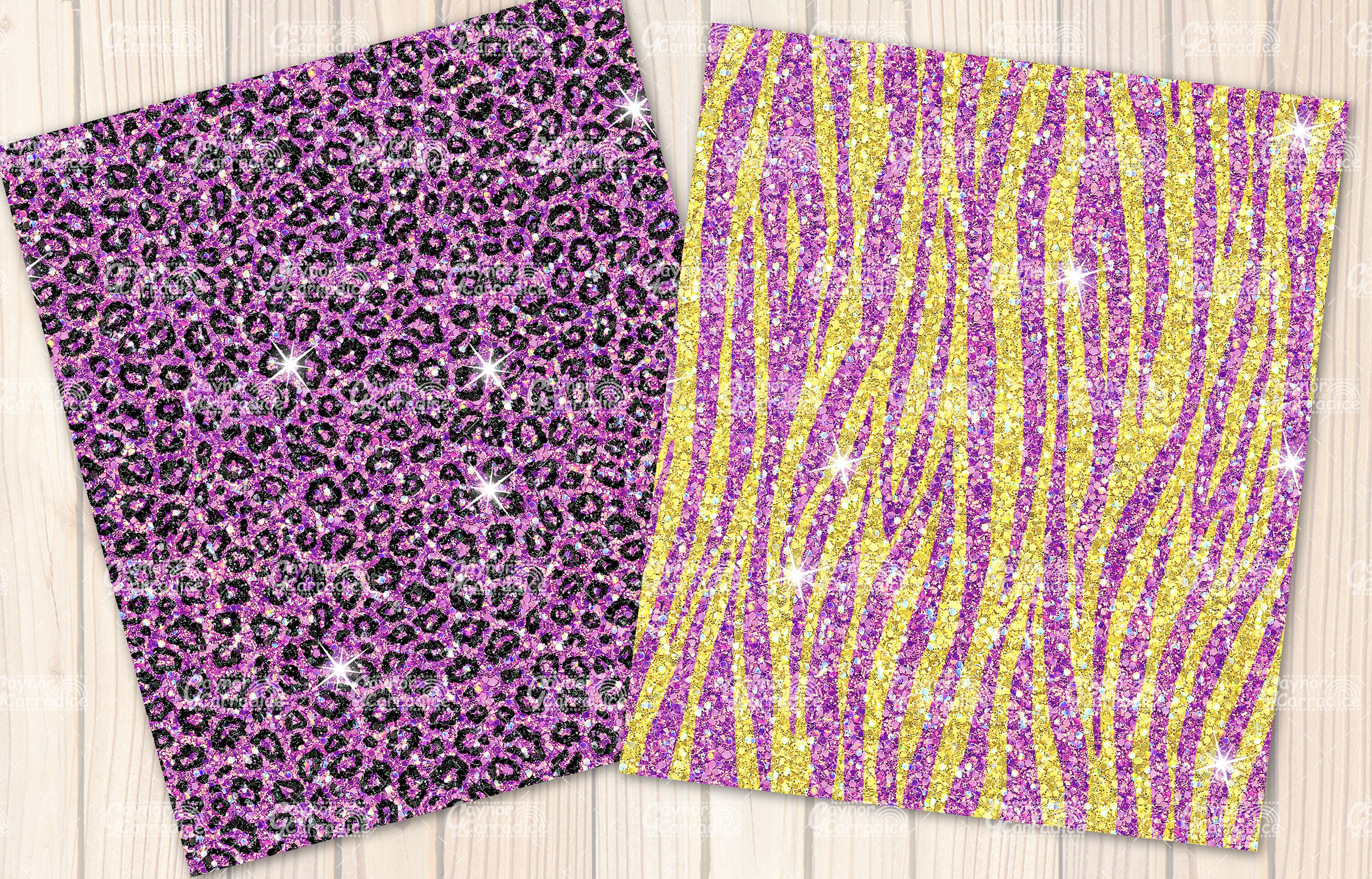 Happy Place- Animal Glitter Digital Papers - Zebra and Leopard Glitter ...