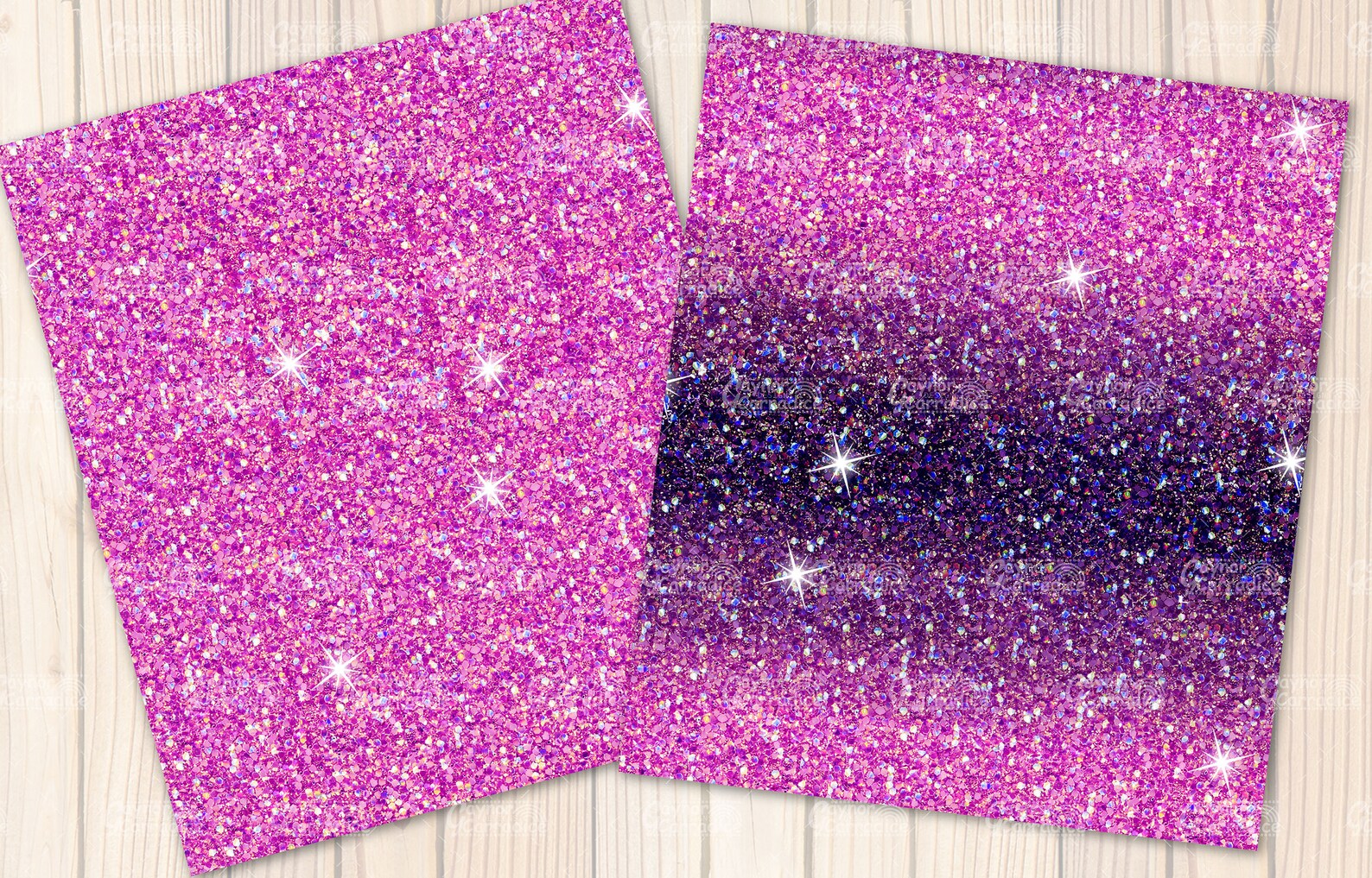 Space Glitter Digital Papers Pink Gold Cyan Purple Ombre | Etsy