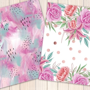 Mothers Day Digital Paper - 12 Floral Geometric Seamless Patterns ...