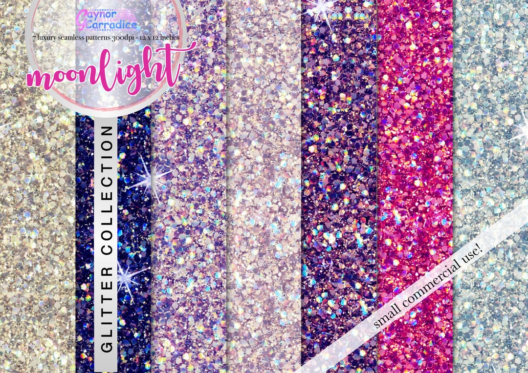 Glitter Digital Scrapbook Papers Sparkle Texture Seamless Patterns Glam ...