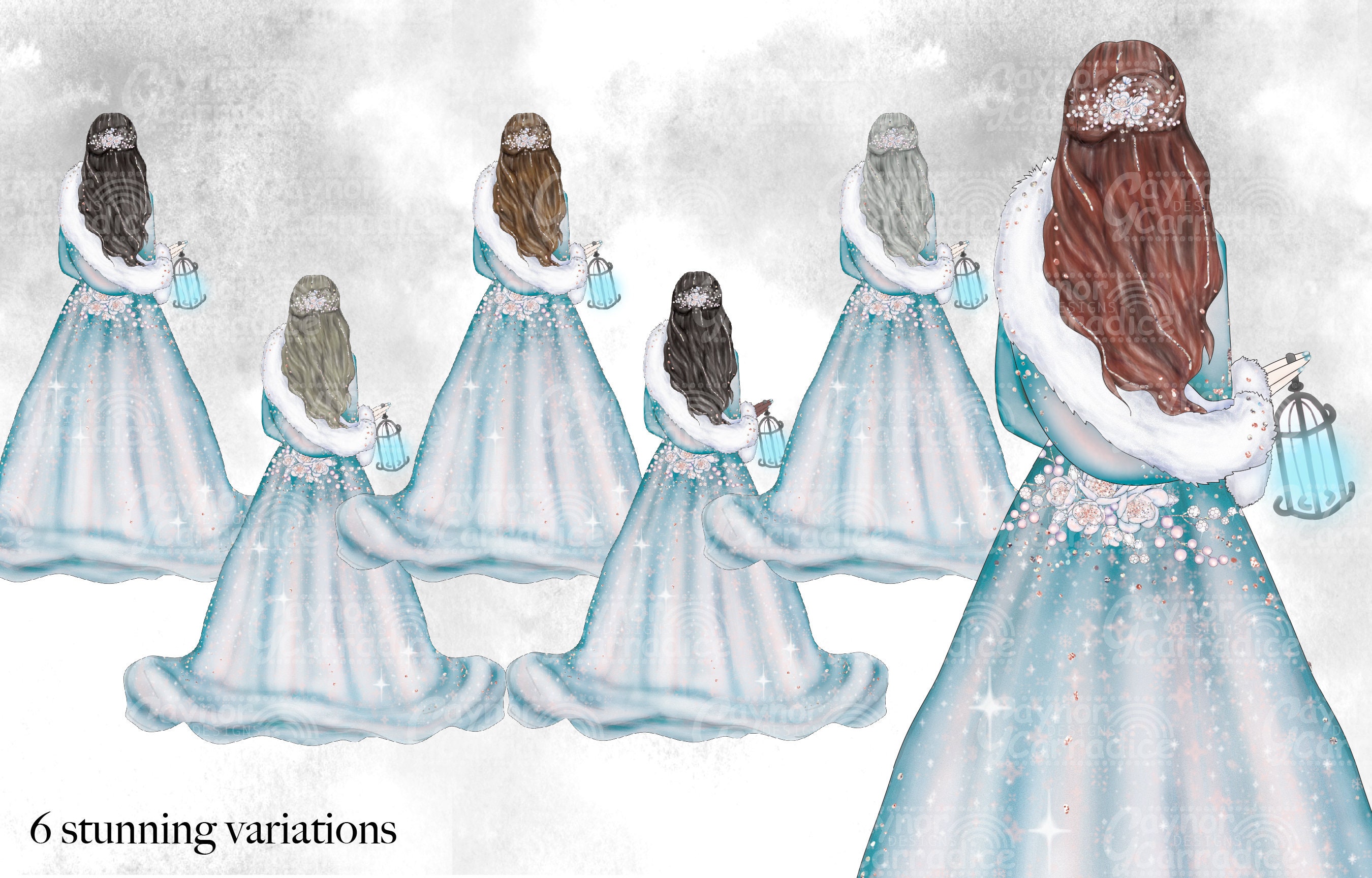 Fairy Tale Winter Clipart - 19 Piece Winter Princess Clip Arts ...