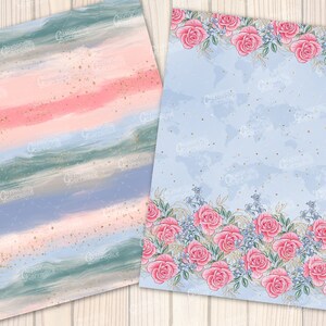 Travel Digital Papers - 12 Watercolor Vacation Seamless Patterns ...