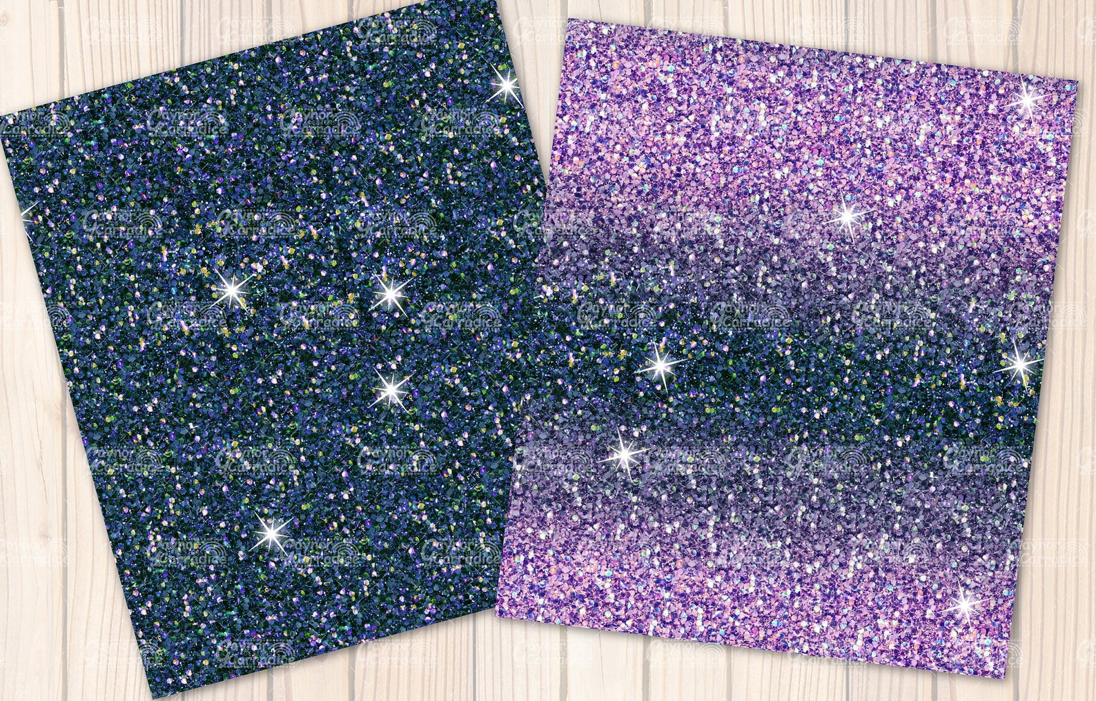 Winter Glitter Digital Papers Purple Pink Blue Teal | Etsy