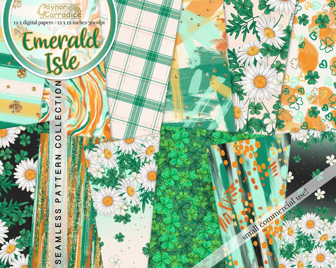 St Patricks Day Digital Papers - 12 Watercolor Saint Paddys Seamless ...