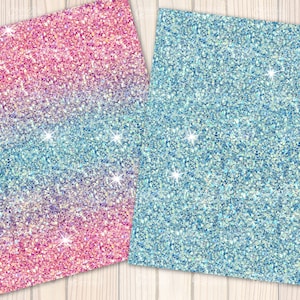 Easter Glitter Digital Papers - Pastel Ombre Glitter Seamless Patterns ...