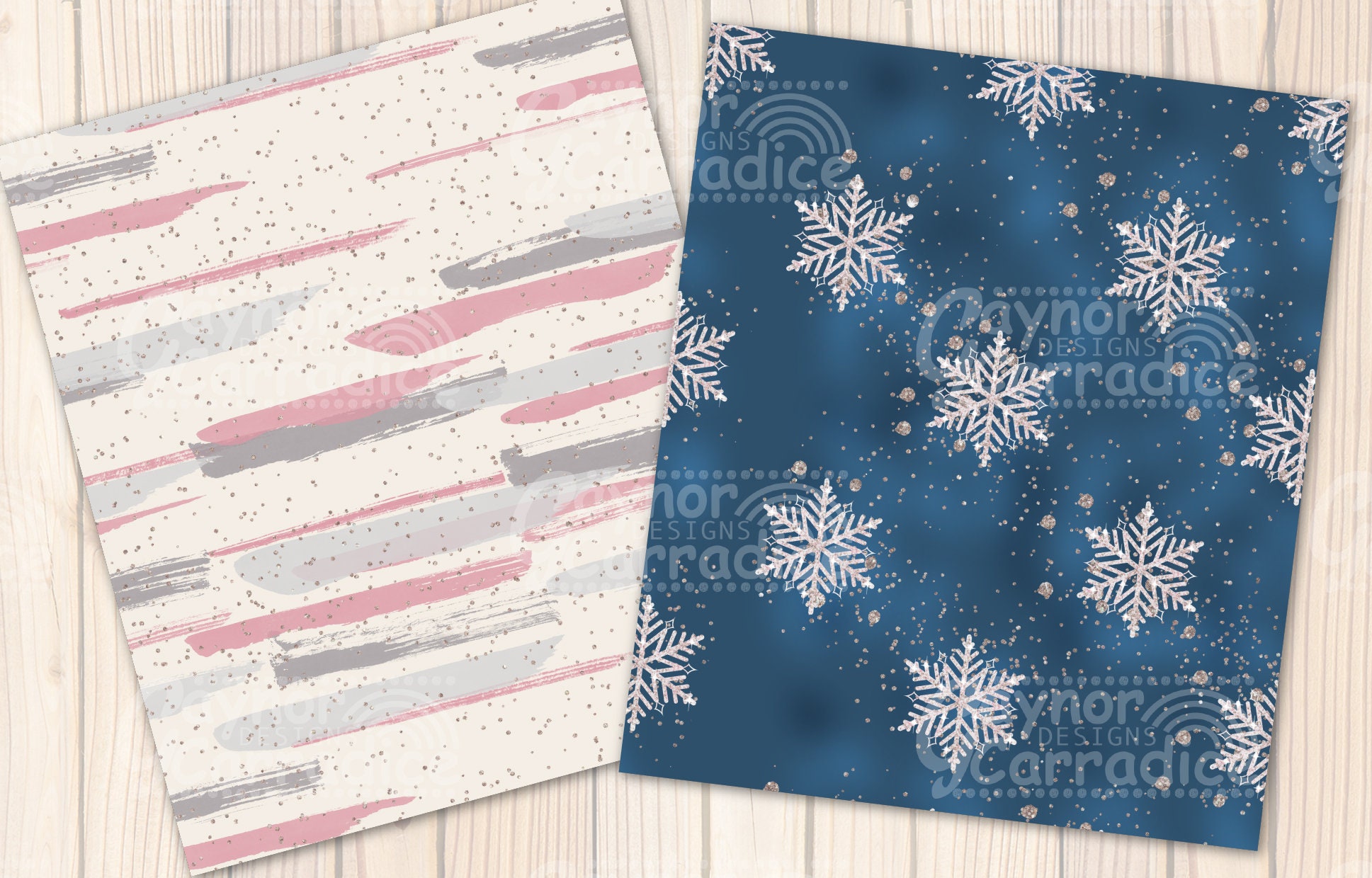 Watercolor Winter Digital Papers Winter Seamless Patterns | Etsy