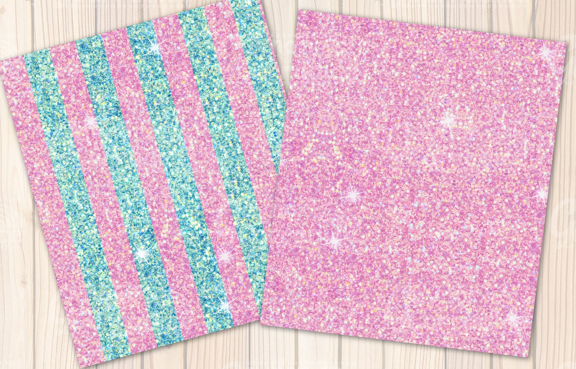 Glitter Digital Papers, Glitter Seamless Patterns in Ombre, Stripe and ...