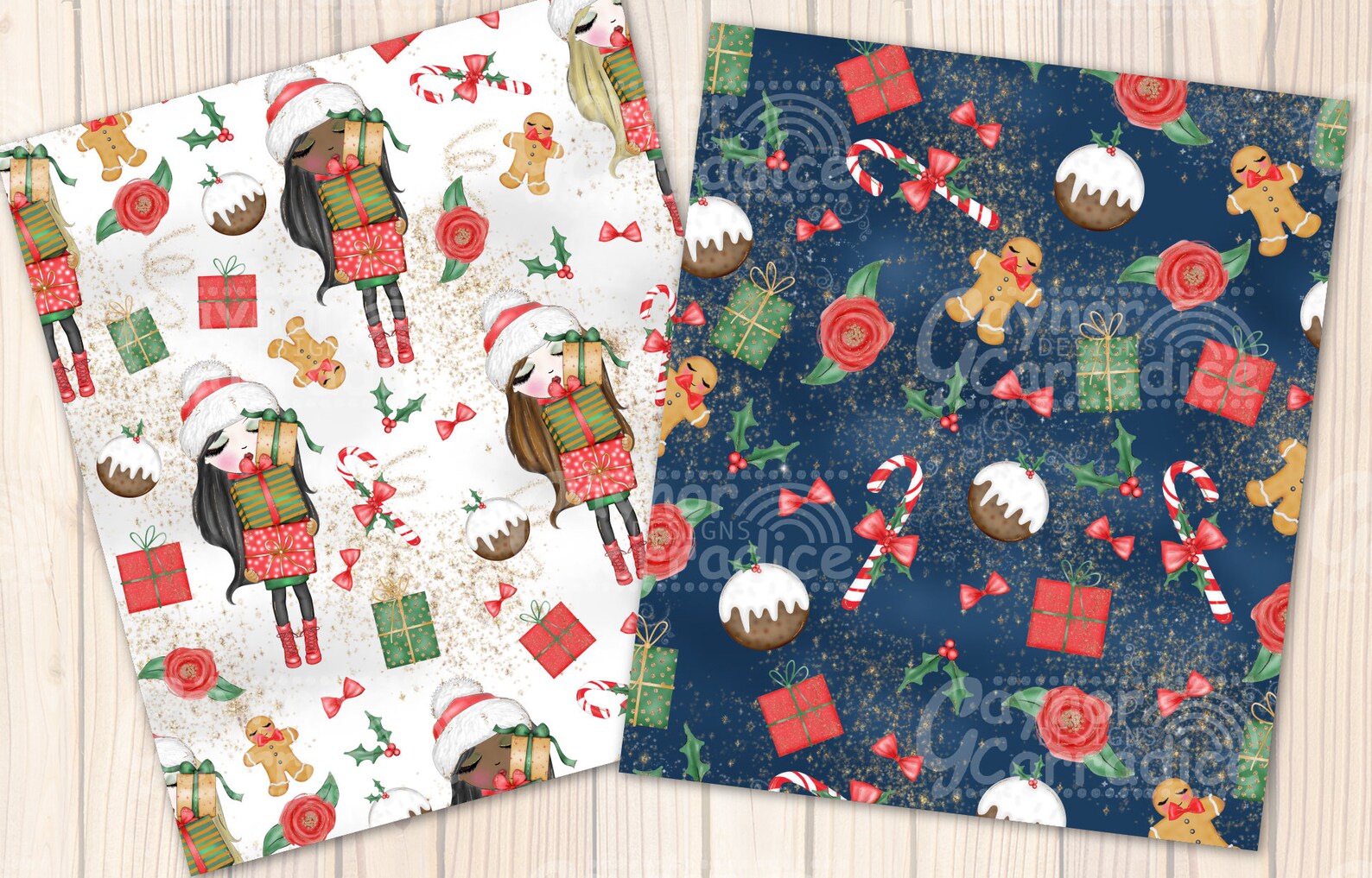 Cute Christmas Digital Papers Christmas Seamless Patterns - Etsy