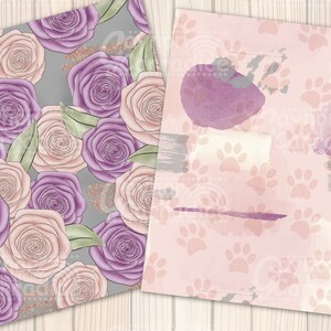 Cute Cats Digital Papers - 10 Watercolor Pastel Seamless Patterns ...