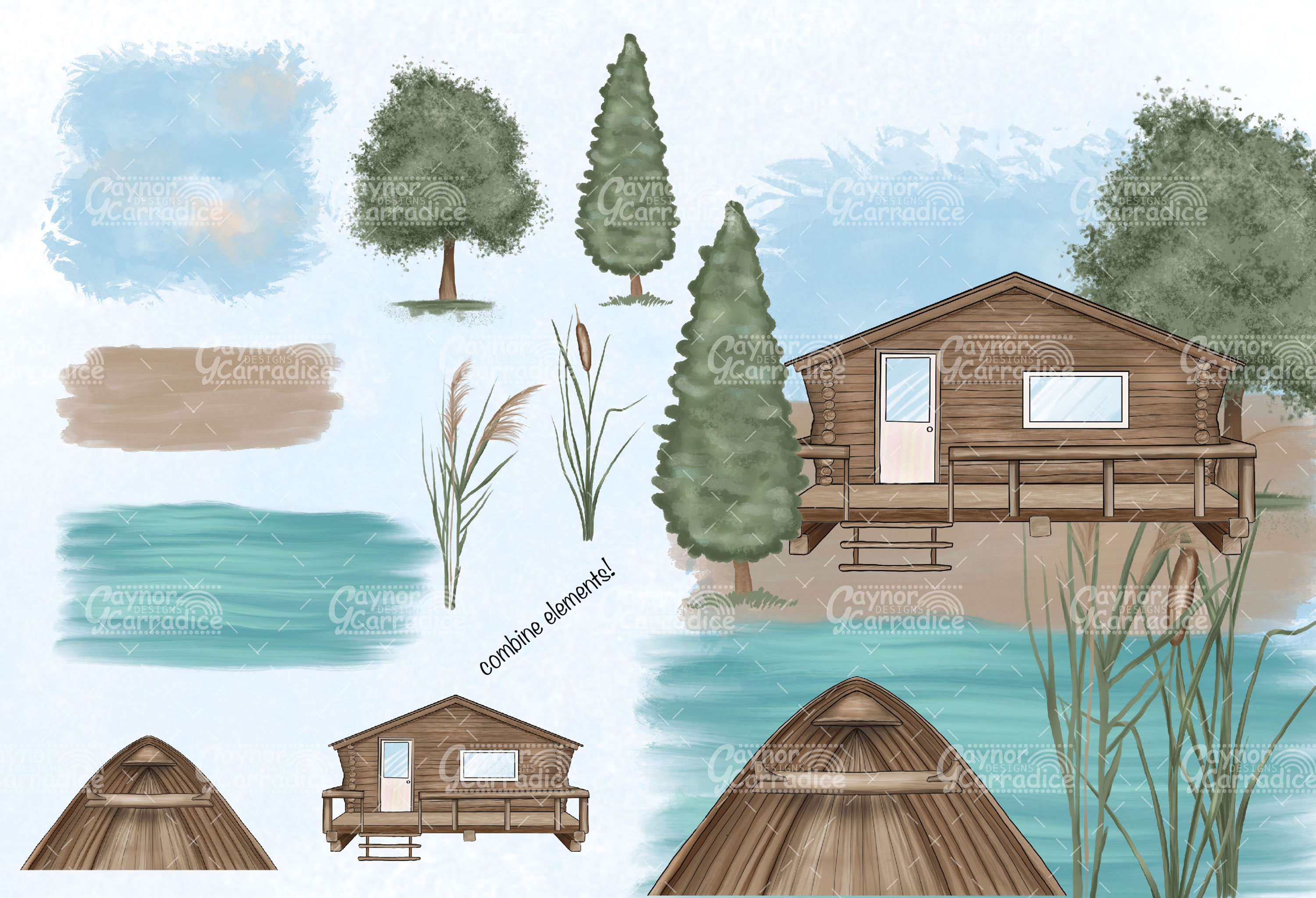 Lake Life Clipart 75 Piece Watercolor Summer Clipart Set - Etsy