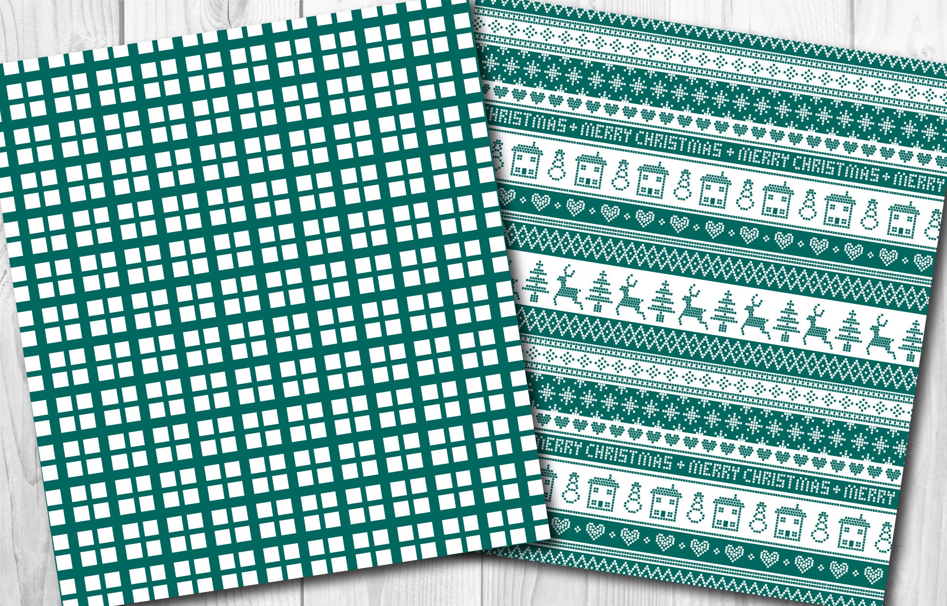 Scandinavian Digital Paper Christmas Seamless Pattern - Etsy