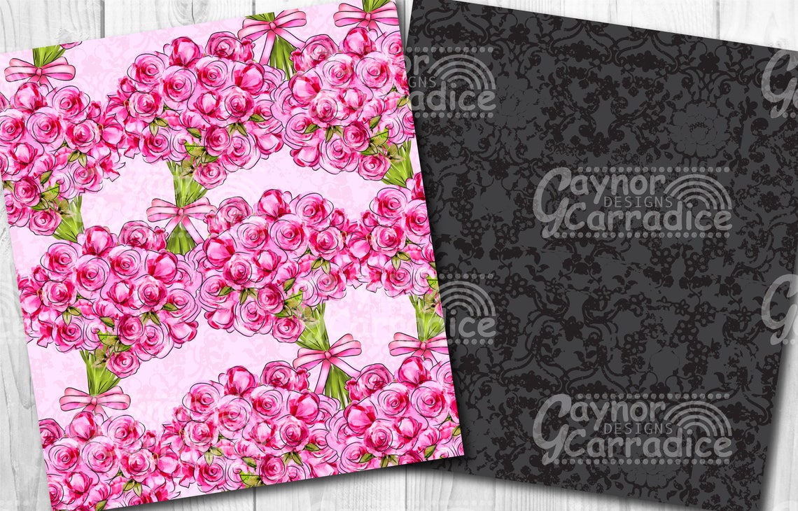 Roses Paper Digital Romantic Digital Paper Seamless Paper | Etsy UK