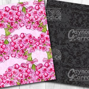 Roses Paper Digital, Romantic Digital Paper, Seamless Paper Pink ...