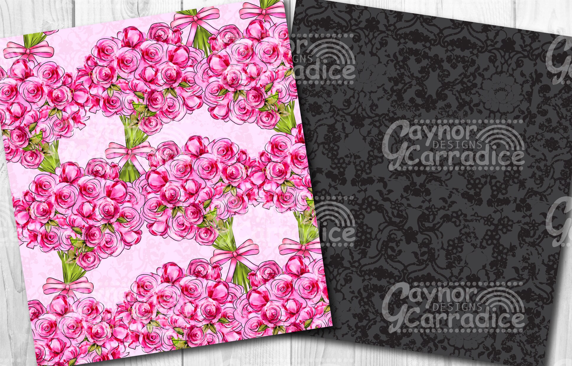 Roses Paper Digital Romantic Digital Paper Seamless Paper | Etsy UK