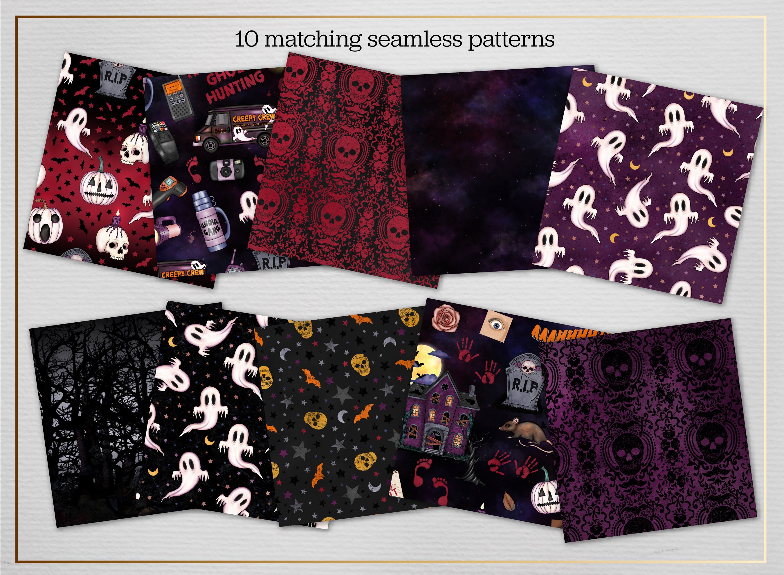 Ghost Hunting Clipart Bundle Cute Halloween Digital Paper / - Etsy UK