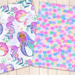 Cute Mermaid Digital Papers Under the Sea Seamless Patterns Party ...