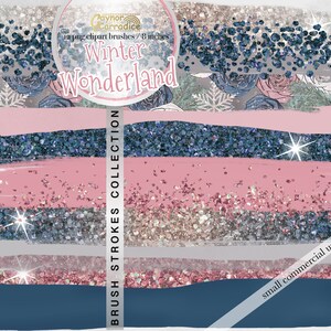 Winter Brush Strokes Clipart, Christmas Glitter Paint Strokes Clipart ...