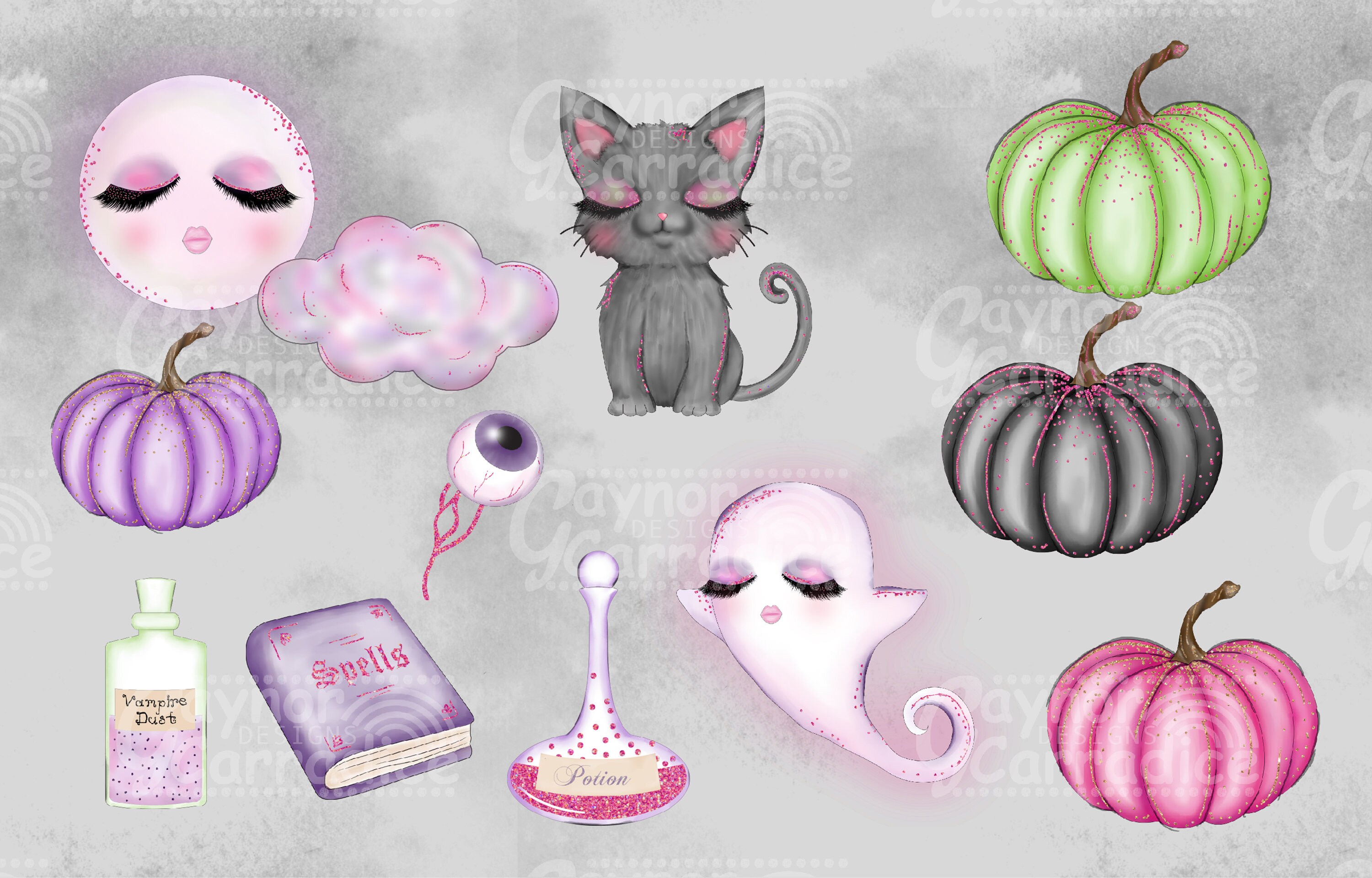 Cute Girl Halloween Clipart, Watercolor Halloween Doll Clip Art ...