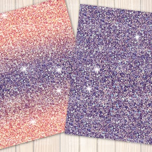Easter Glitter Digital Papers - Pastel Ombre Glitter Seamless Patterns ...