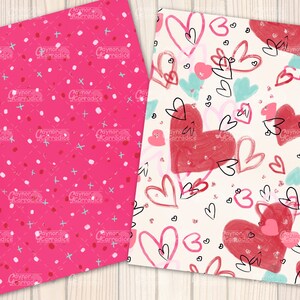 Valentines Day Digital Papers - 12 Watercolor Valentine's Seamless ...