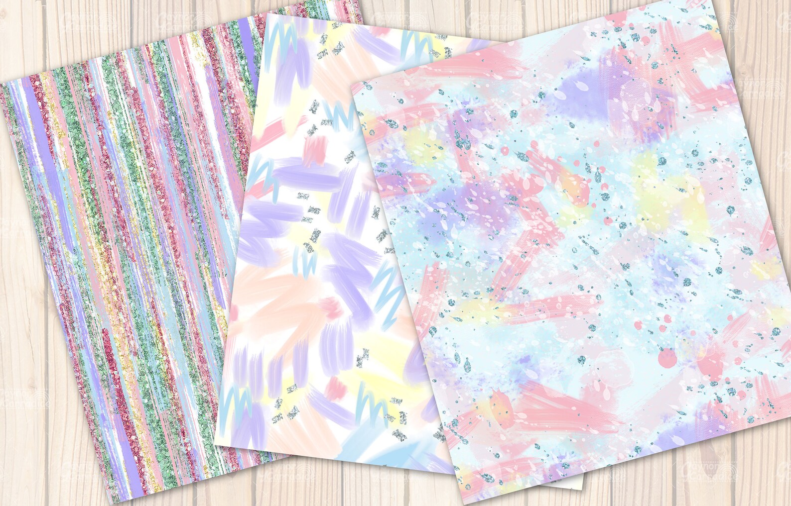 Spring Fresh Digital Papers, 16 Watercolor Easter Seamless Patterns ...