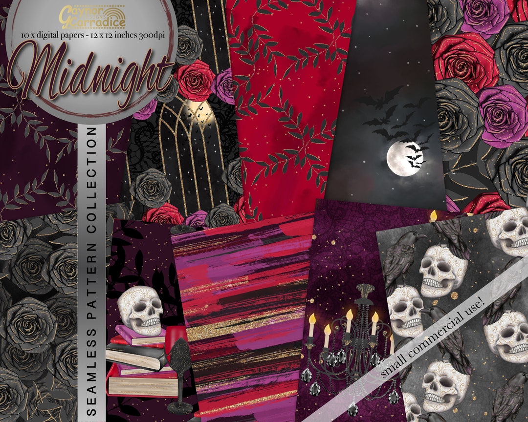 Watercolor Halloween Digital Papers, Halloween Seamless Patterns ...